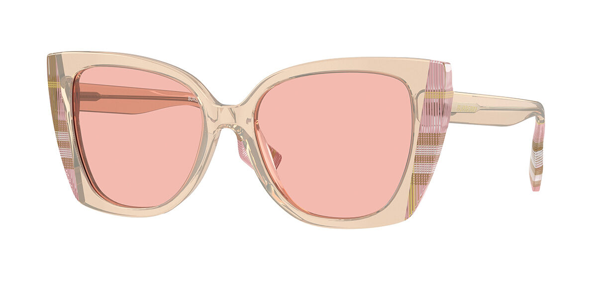 Burberry BE4393 MERYL 4052/5 Sunglasses Transparent Check Pink ...
