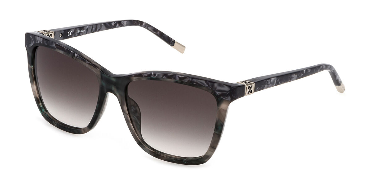 Escada SESC20 0P59 Square Streaked Green Grey Sunglasses | Vision ...