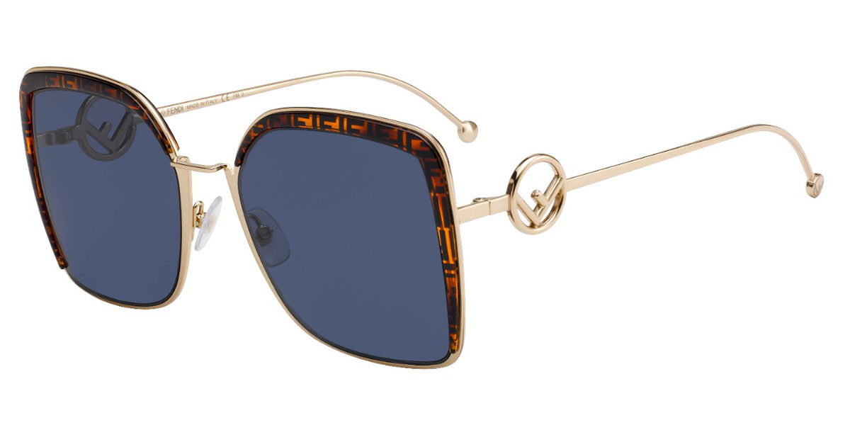 Fendi FF 0294/S J5G/KU Sunglasses Gold | VisionDirect Australia