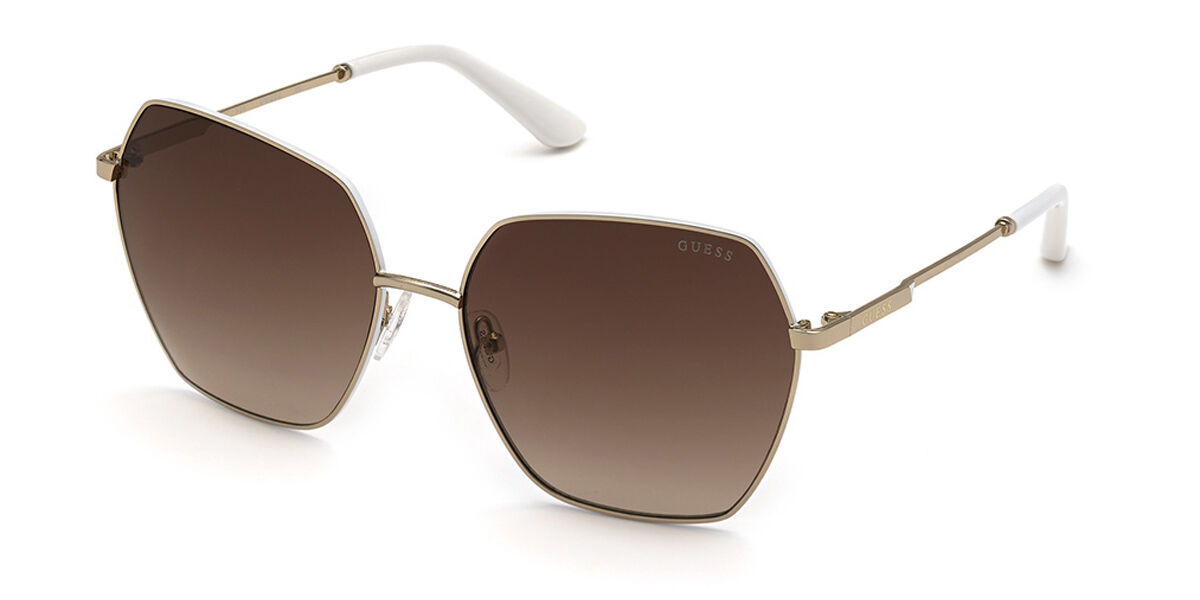 Guess GU7785 32F Square White Gold Sunglasses | Vision Direct Australia