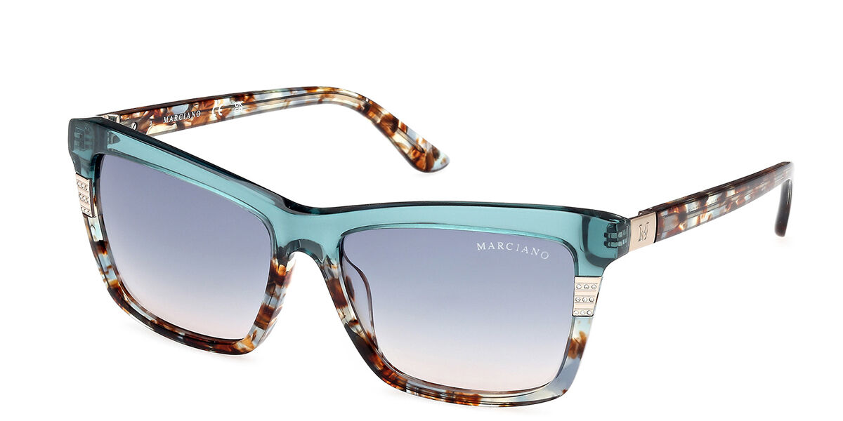 Guess GM00010 87W Sunglasses Transparent Turquoise Blue/Tortoise ...