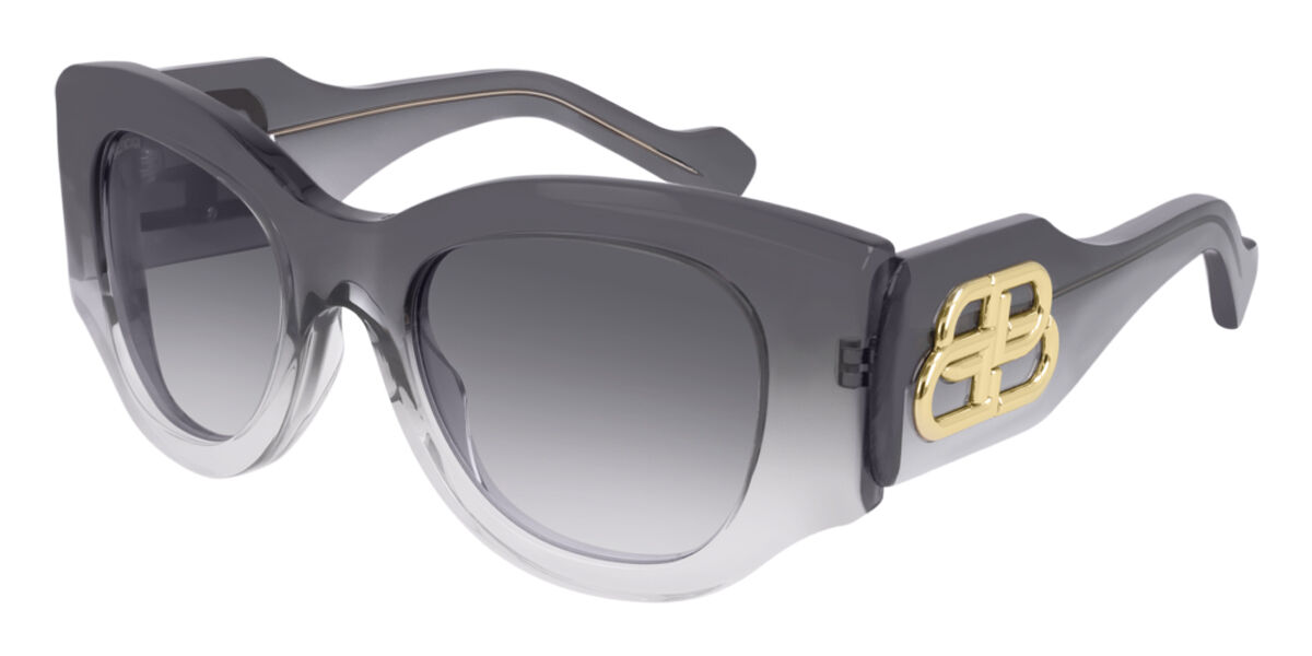 Balenciaga BB0070S 001 Sunglasses in Transparent Gradient Grey ...