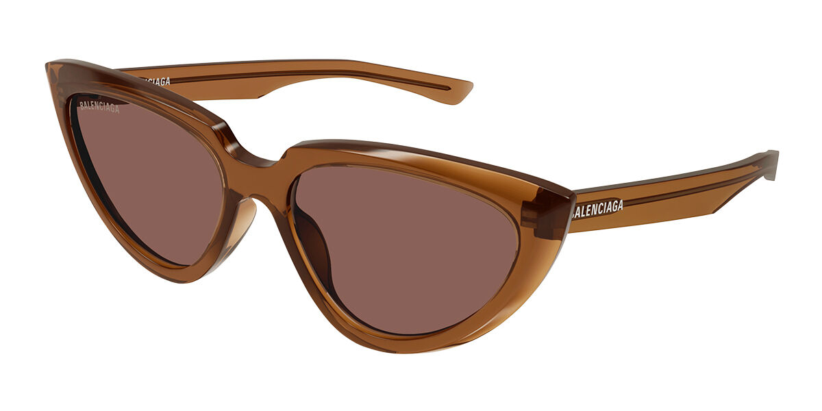 Balenciaga BB0182S 005 Sunglasses Transparent Brown | VisionDirect ...