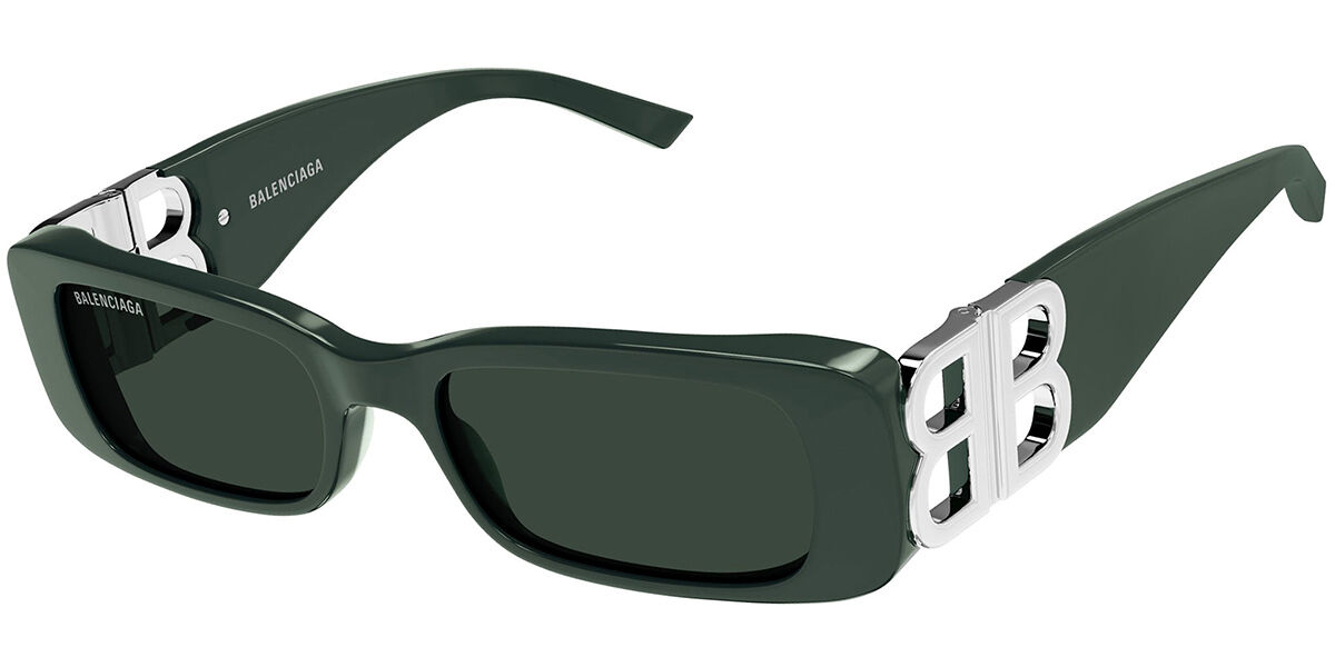 Balenciaga BB0096S 018 Sunglasses Green | VisionDirect Australia