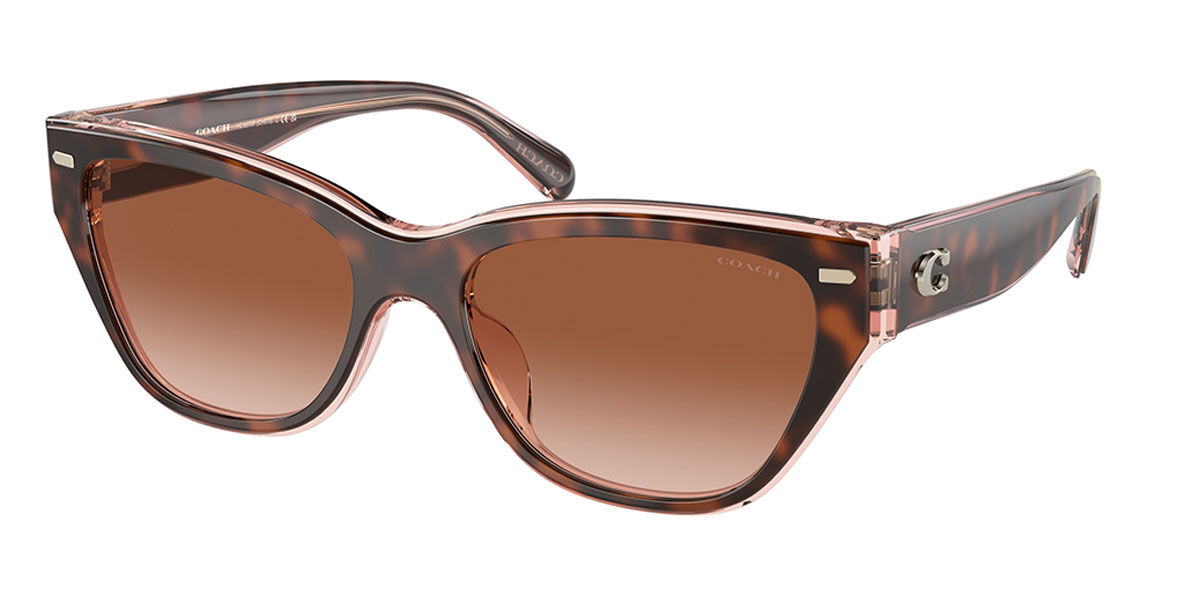 Lentes de Sol Coach HC8370F CH660 Asian Fit 574413 Tortoise on Pink ...