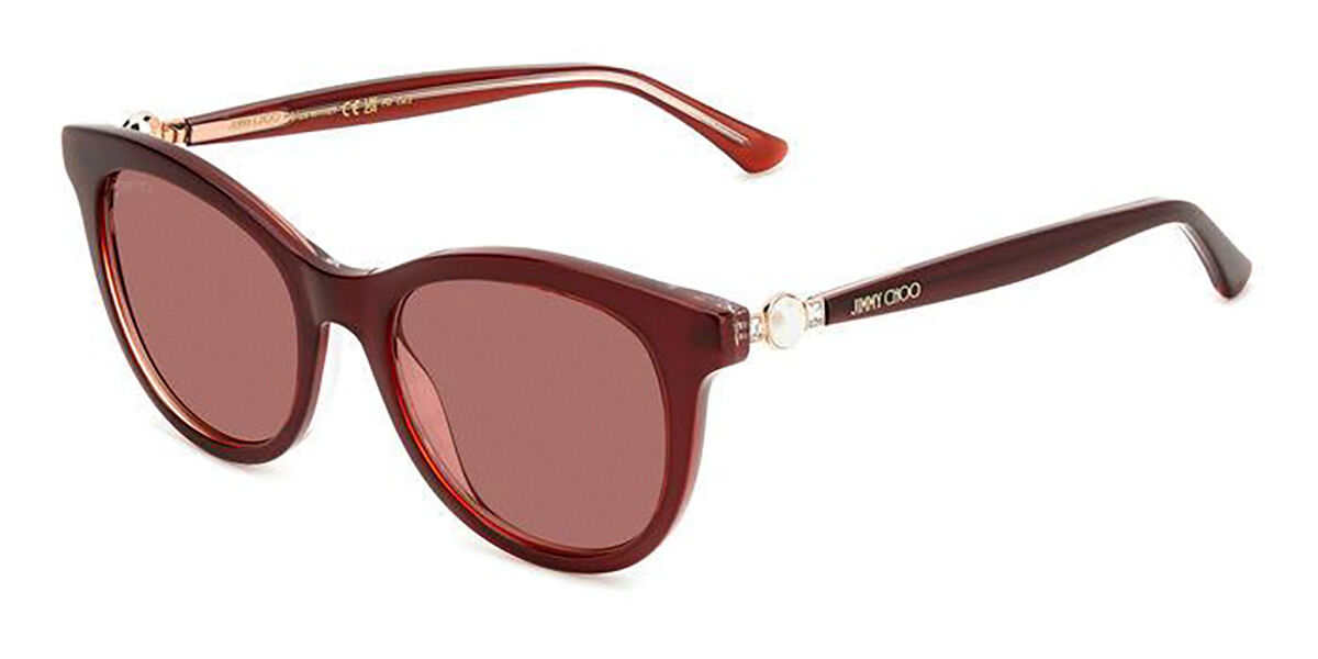 Jimmy Choo ANNABETH/S MWU/U1 Sunglasses in Pearled Burgundy ...