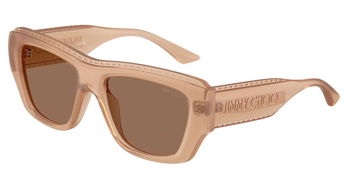 Jimmy Choo JC6003U 509173 Cuadrado Transparent Tan Brown anteojos de ...
