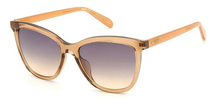 Fossil FOS 2115/G/S Asian Fit 2T3/GA Square Transparent Beige Brown ...