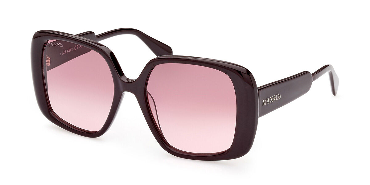 Max & Co. MO0048 48F Oversized Dark Shiny Brown Sunglasses | Vision ...