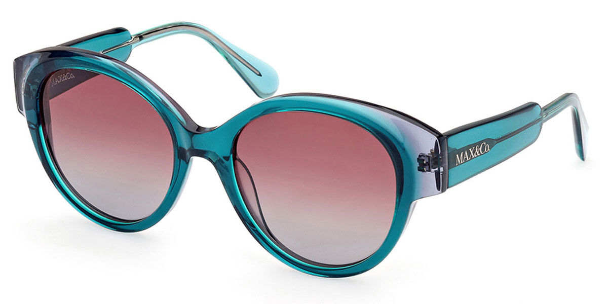 Max & Co. MO0076 98P Sunglasses in Transparent Blue Green ...