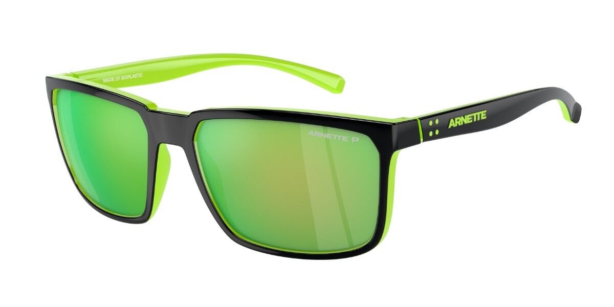 Arnette AN4251 Stripe Polarized 29421I Sunglasses Black On Fluorescent ...