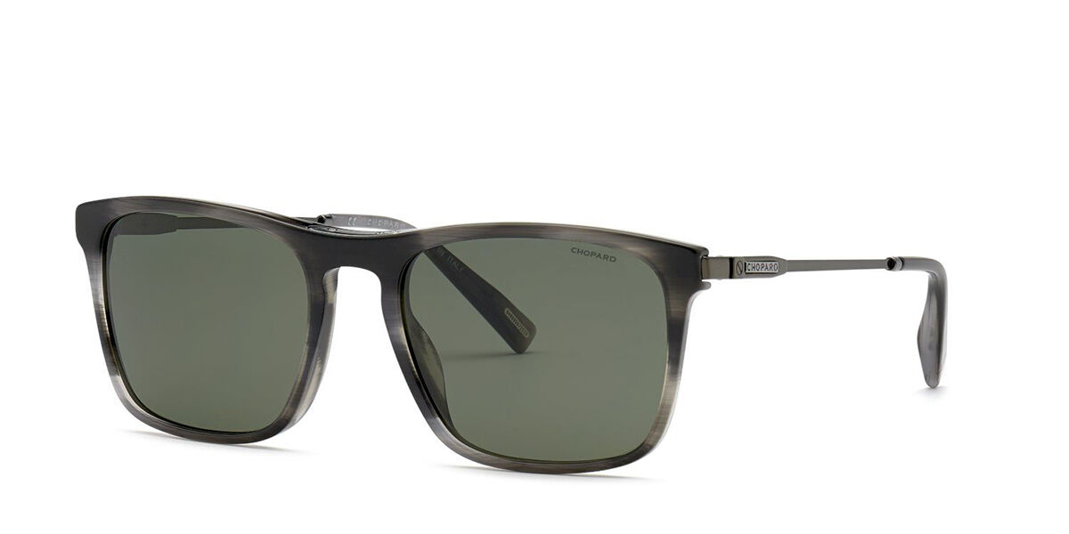 Chopard SCH329 Polarized 6X7P Sunglasses in Shiny Striped Grey ...