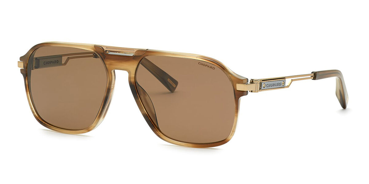 Chopard SCH347 Polarized 6YHP Sunglasses Glossy Striped Brown ...