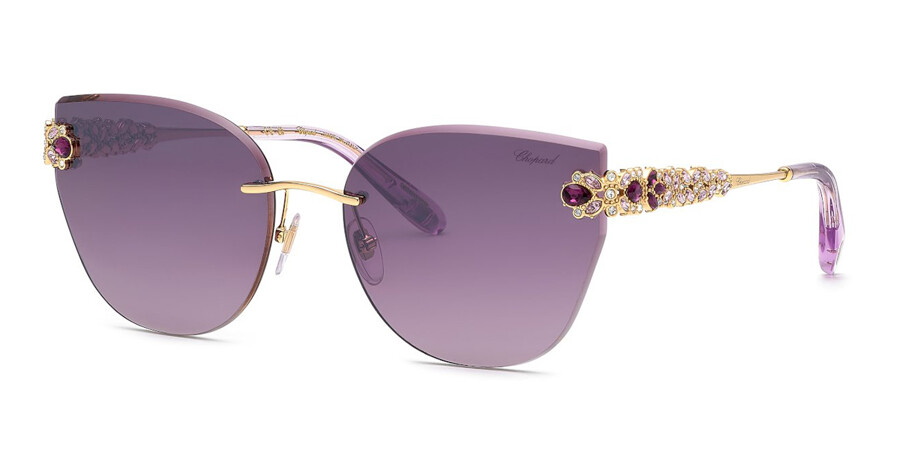 Chopard SCHL05S 300V Cat Eye Shiny Rose Gold Sunglasses | Vision Direct ...