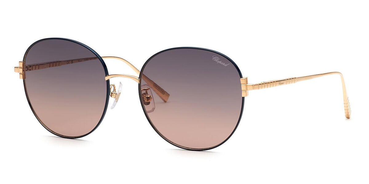Chopard SCHL03M 0354 Sunglasses Blue/Shiny Rose Gold | VisionDirect ...