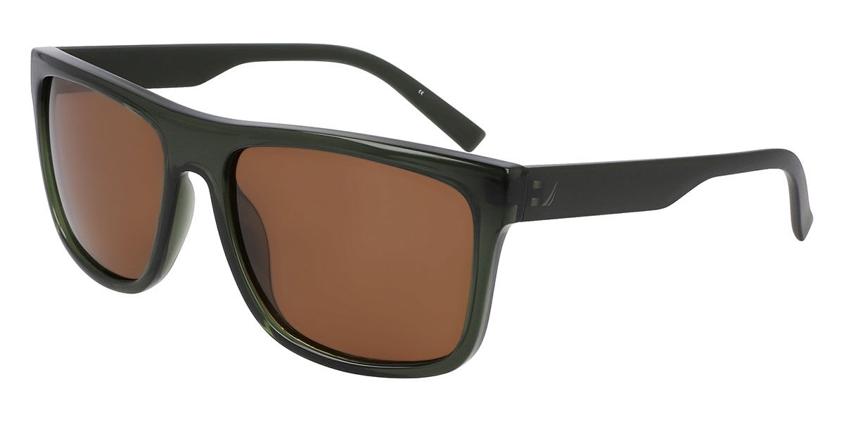 Nautica N902SP Polarized 325 Sunglasses in Transparent Olive Green ...