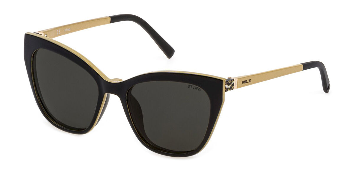 Sting SST380 with Clip-On ALFP Cat Eye Black Gold Eyeglasses ...