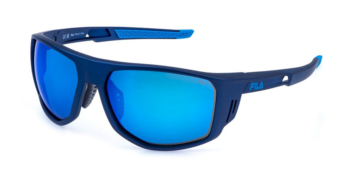 Lentes de sol Fila SFIB13 7U4B Envolvente Metallic Matte Blue ...