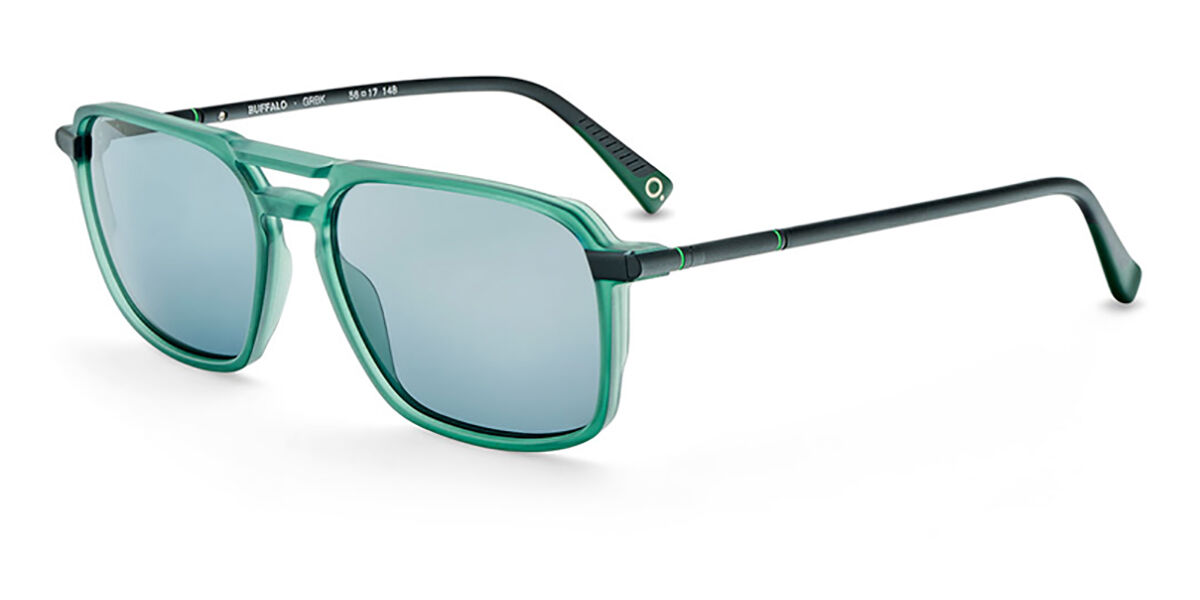 Etnia Barcelona Buffalo Polarized GRBK Sunglasses in Frosted Pine Green | SmartBuyGlasses USA
