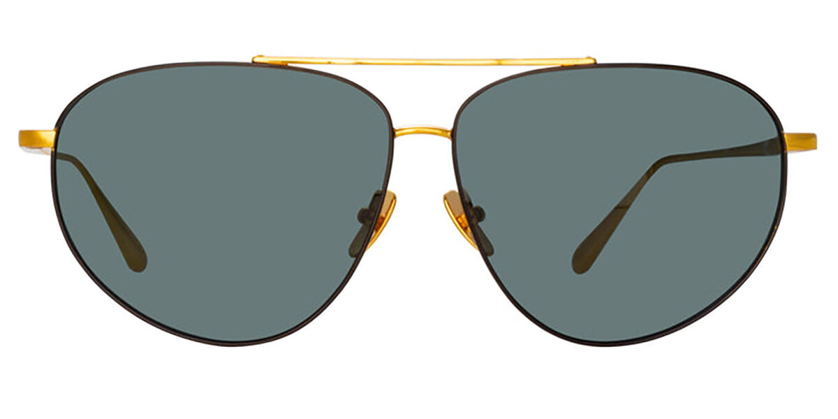 Linda Farrow GABRIEL LFL1391 C1 Sunglasses Yellow Gold Black ...