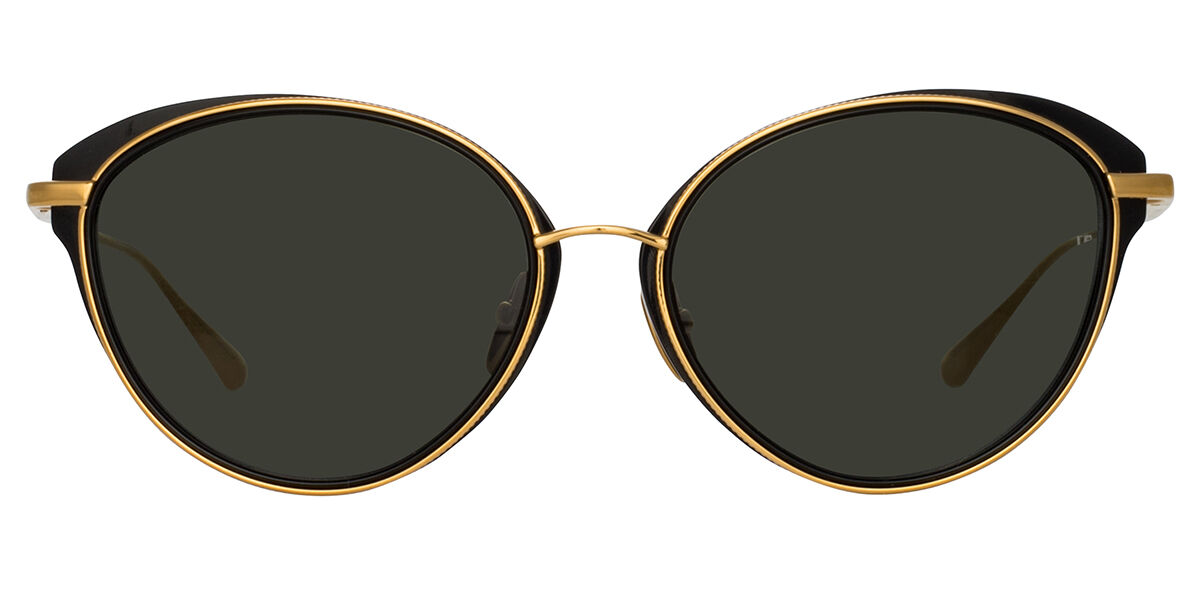 Linda Farrow SONG LFL1445 C1 Sunglasses Black/Yellow Gold ...