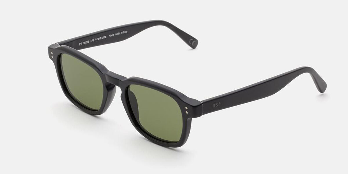 Retrosuperfuture LUCE 3627 GREEN U9S Sunglasses Matte Black | SmartBuyGlasses UK