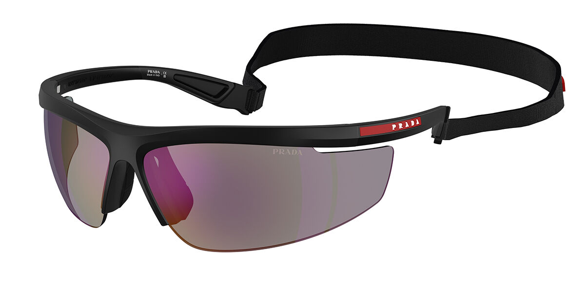 Prada Linea Rossa PS A02S 1BO10J Wraparound Matte Black Sunglasses ...