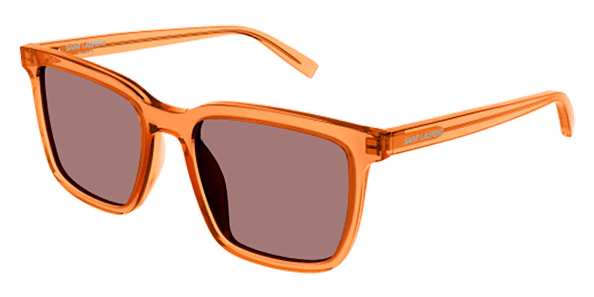 Saint Laurent SL 500 005 Sunglasses Transparent Orange | VisionDirect ...