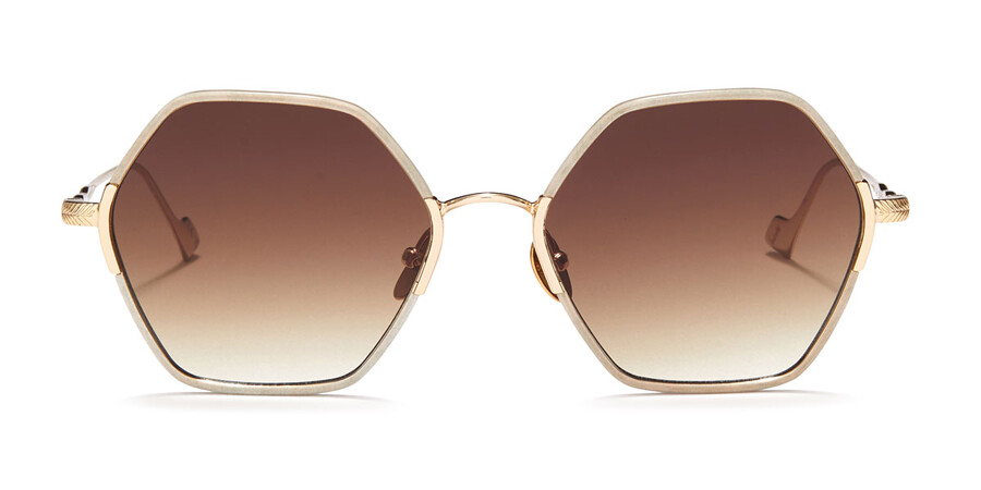 Sunday Somewhere YANNI II C2 Geometric Gold/Brown Sunglasses ...