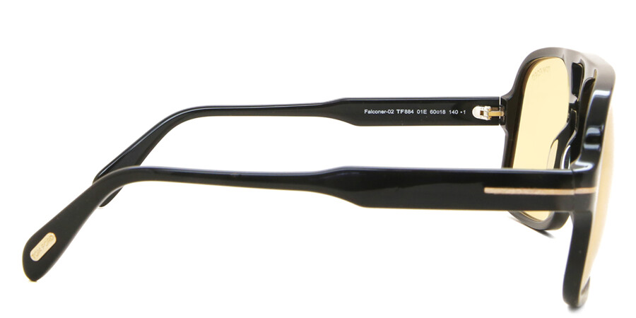 Tom Ford FT0884 FALCONER-02 01E Pilot Shiny Black Sunglasses ...