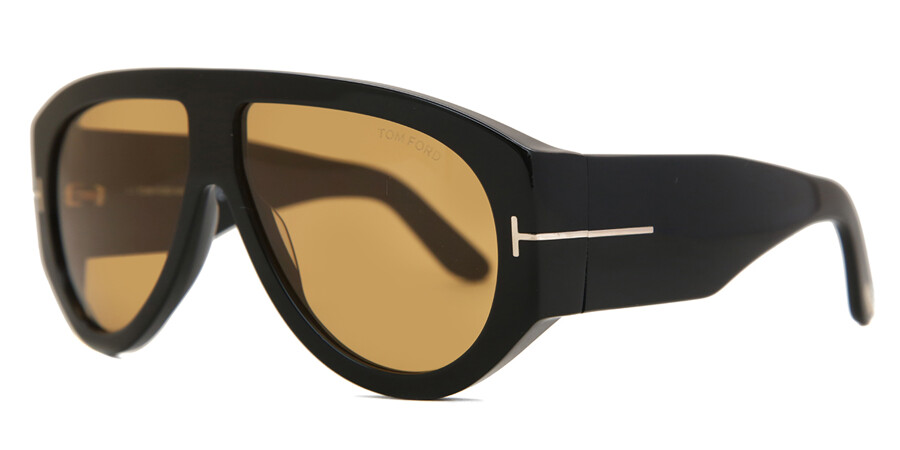 Tom Ford FT1044 BRONSON 01E Pilot Shiny Black Sunglasses ...