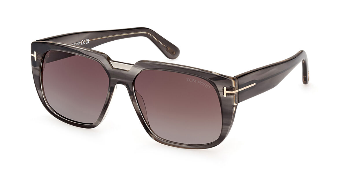 Tom Ford FT1025 OLIVER-02 56F Sunglasses Striped Black | VisionDirect ...