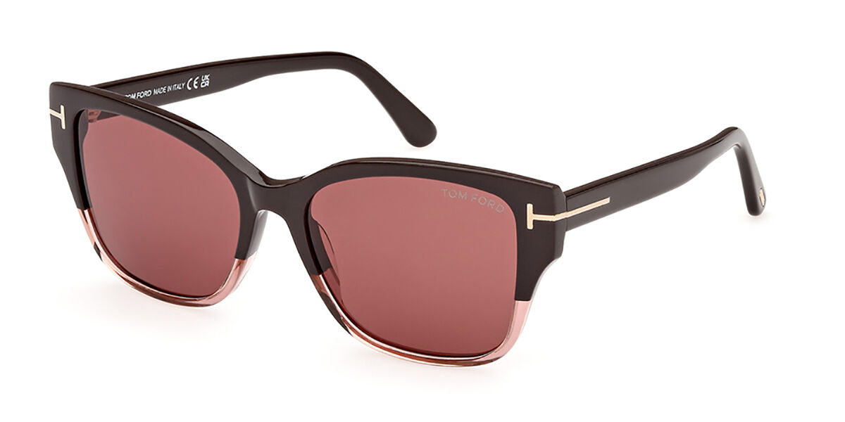 Tom Ford FT1108 ELSA 48Z Sunglasses in Shiny Dark Brown/Transparent ...