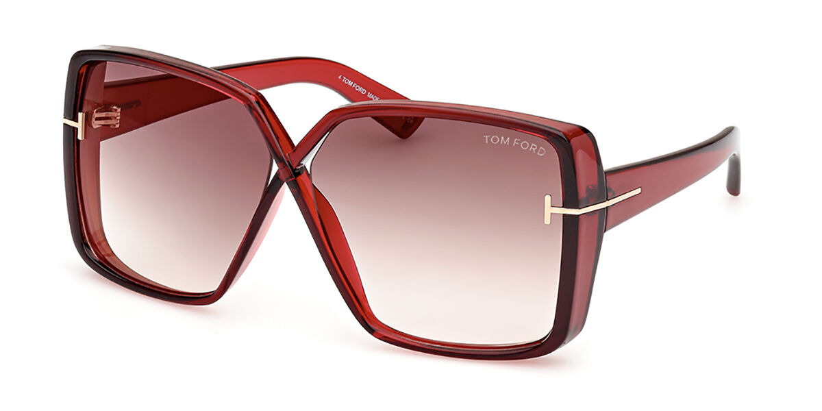 Tom Ford FT1117 YVONNE 66G Sunglasses Transparent Dark Red ...