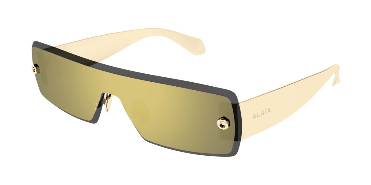 Azzedine Alaia AA0083S 003 Single Lens Gold Sunglasses | Vision Direct ...
