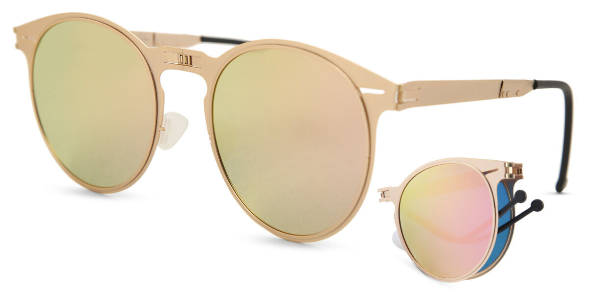 ROAV Galaxy 8103 Riviera Folding Gold Polarized 14.66 Sunglasses Brush ...