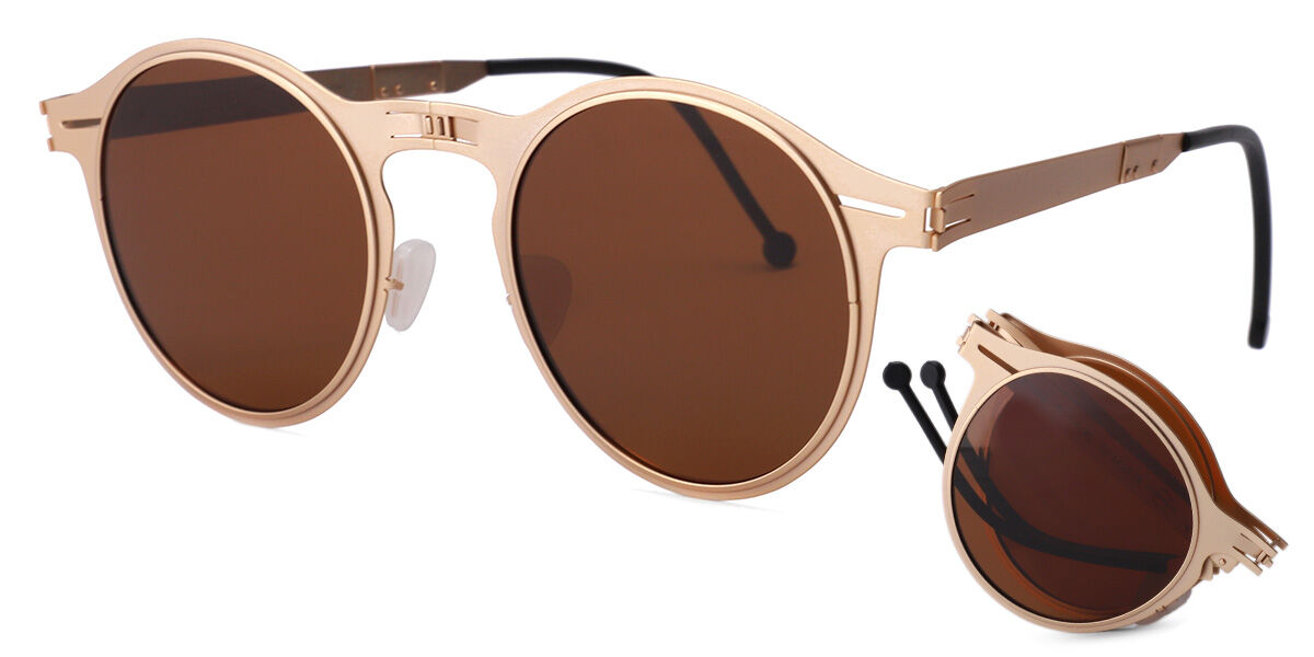 ROAV Galaxy 1003 Balto Folding Gold Polarized 14.12 Sunglasses Brush ...