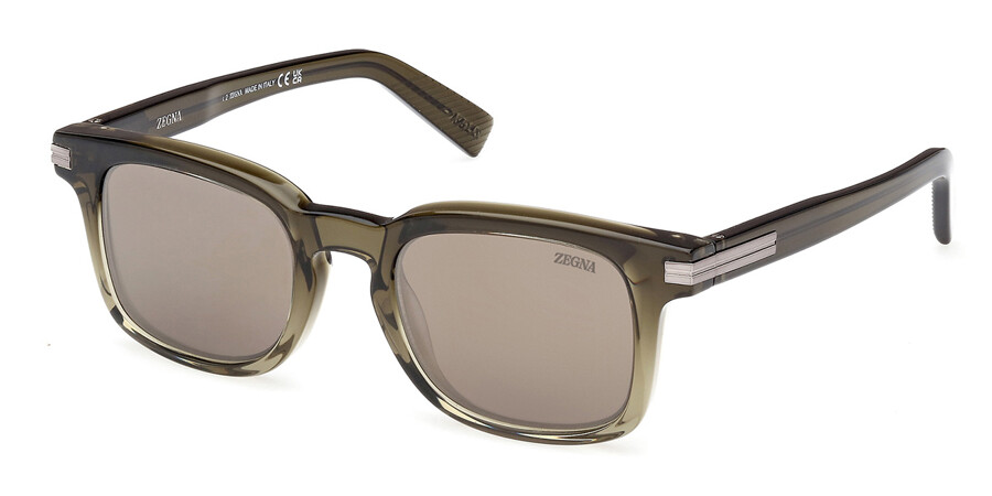 EZ0230 98L Square Transparent Gradient Green Sunglasses ...