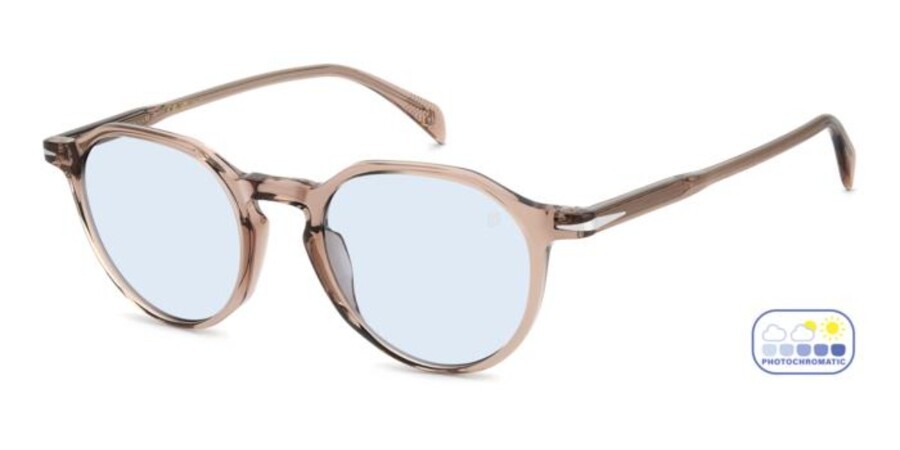 David Beckham DB 1217/S 35J/QZ Oval Transparent Salmon Pink Sunglasses ...