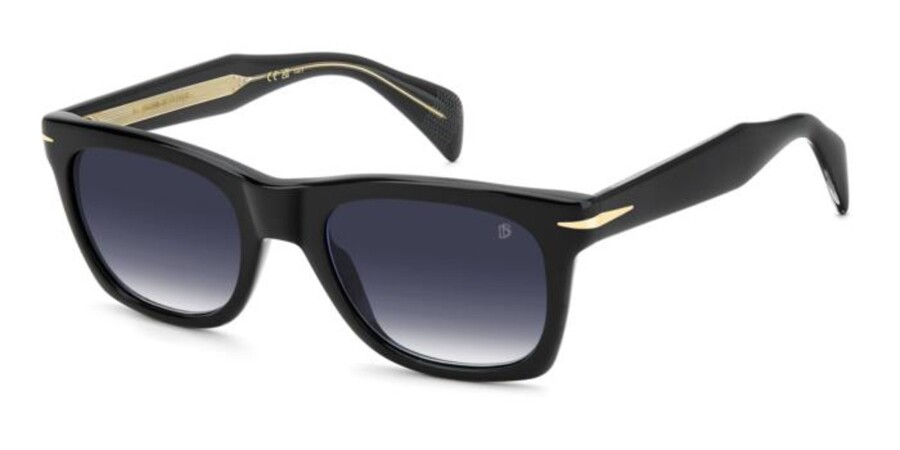 David Beckham DB 1222/S 807/08 Rectangle Black Sunglasses ...