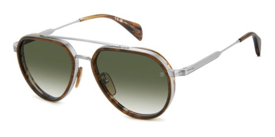 David Beckham DB 1226/G/S Asian Fit 9CI/8Z Pilot Brown Horn/Silver ...