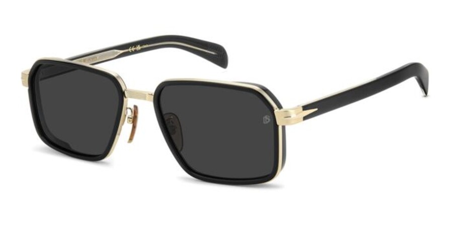 David Beckham DB 7158/S Asian Fit RHL/IR Rectangle Black/Gold ...