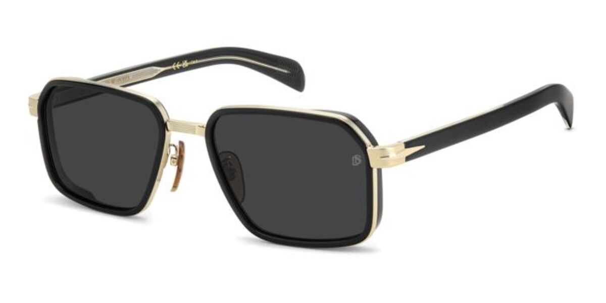 David Beckham DB 7158/S Asian Fit RHL/IR Rectangle Black/Gold ...