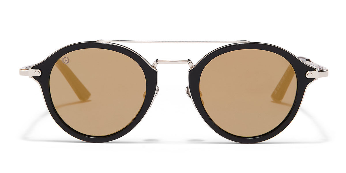 Taylor Morris Knightsbridge C1 Pilot Shiny Silver/Black Sunglasses ...