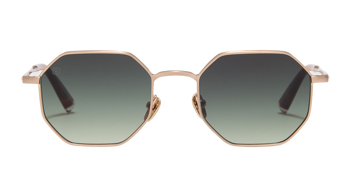 Taylor Morris Soho C4 Geometric Shiny Brushed Gold Sunglasses ...