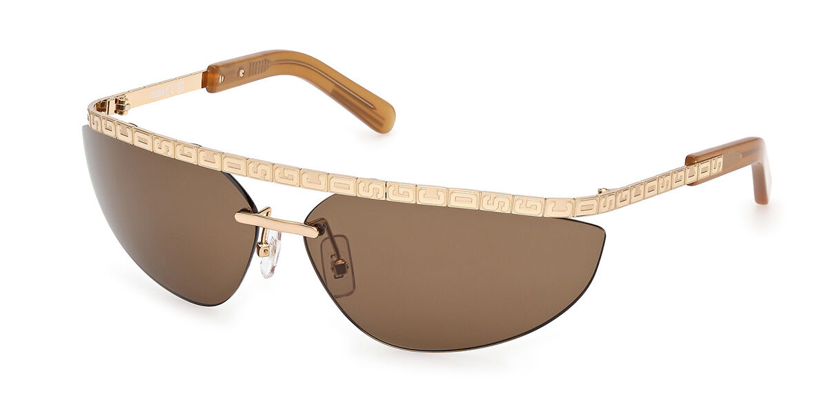 GCDS GD0051 30G Geometric Shiny Deep Gold Sunglasses | SmartBuyGlasses US