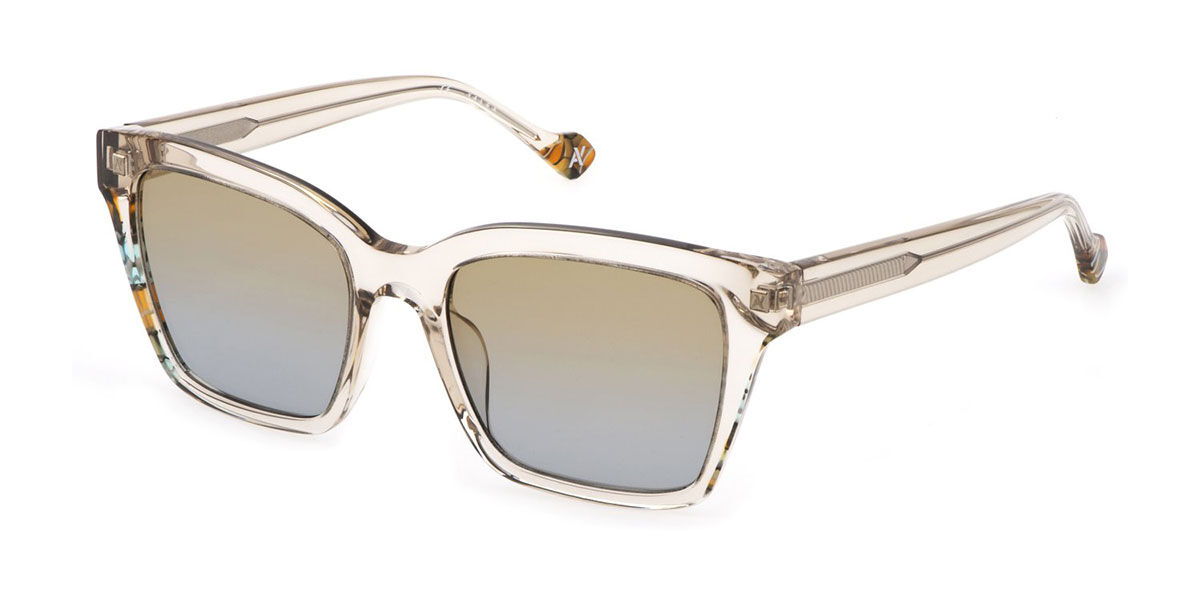 Yalea SYA080 MALALA 07T1 Square Transparent Light Brown Sunglasses ...