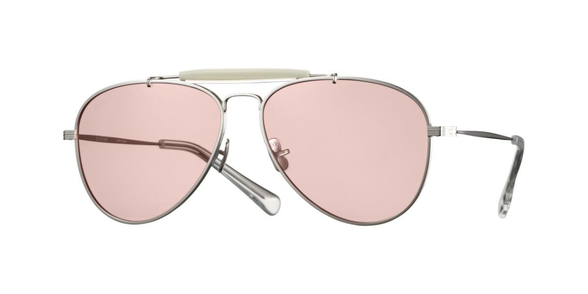 Eyevan Astro S Pilot Silver Ivory White Laminate Sunglasses | Vision ...
