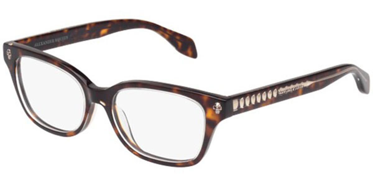 Alexander McQueen AM0026O 002 Eyeglasses in Tortoiseshell ...