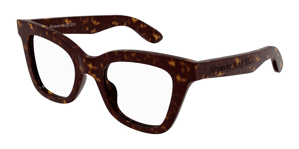 Alexander McQueen AM0394O 002 Eyeglasses in Tortoise | SmartBuyGlasses USA